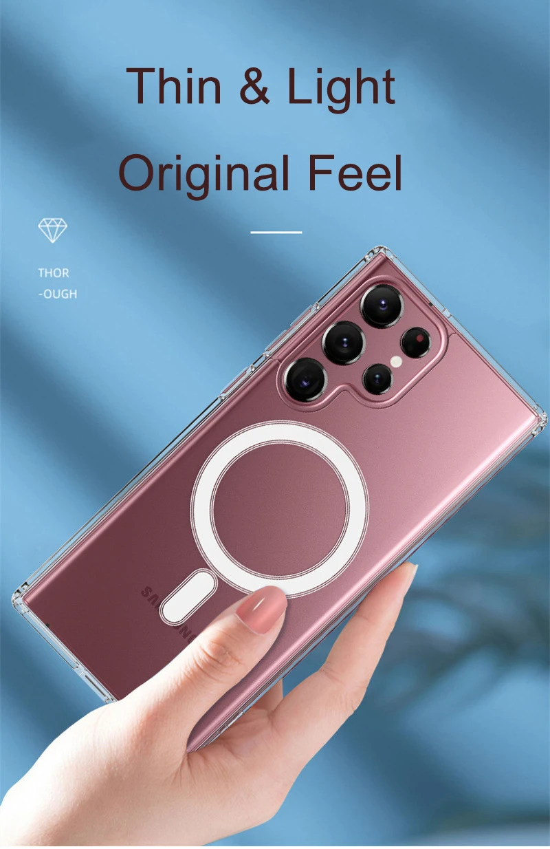 For Samsung Magsafe Magnetic Wireless Charging Case Galaxy S22 Ultra S22 Plus S22 S23 S23ultra ...