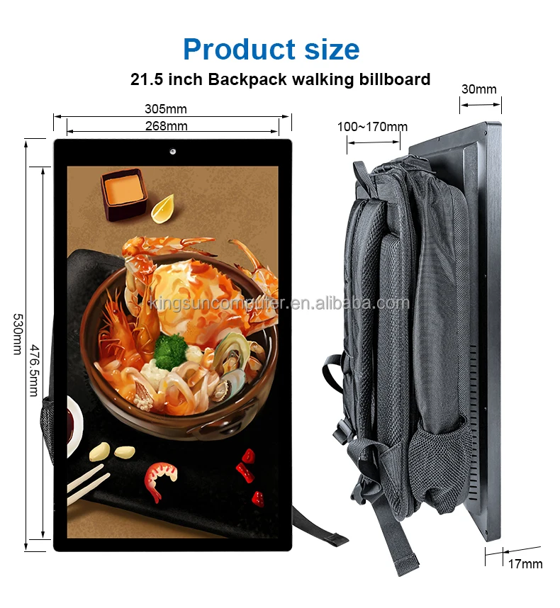 Lcd Walking Billboard Machine Video Mobile Digital Human Backpack ...