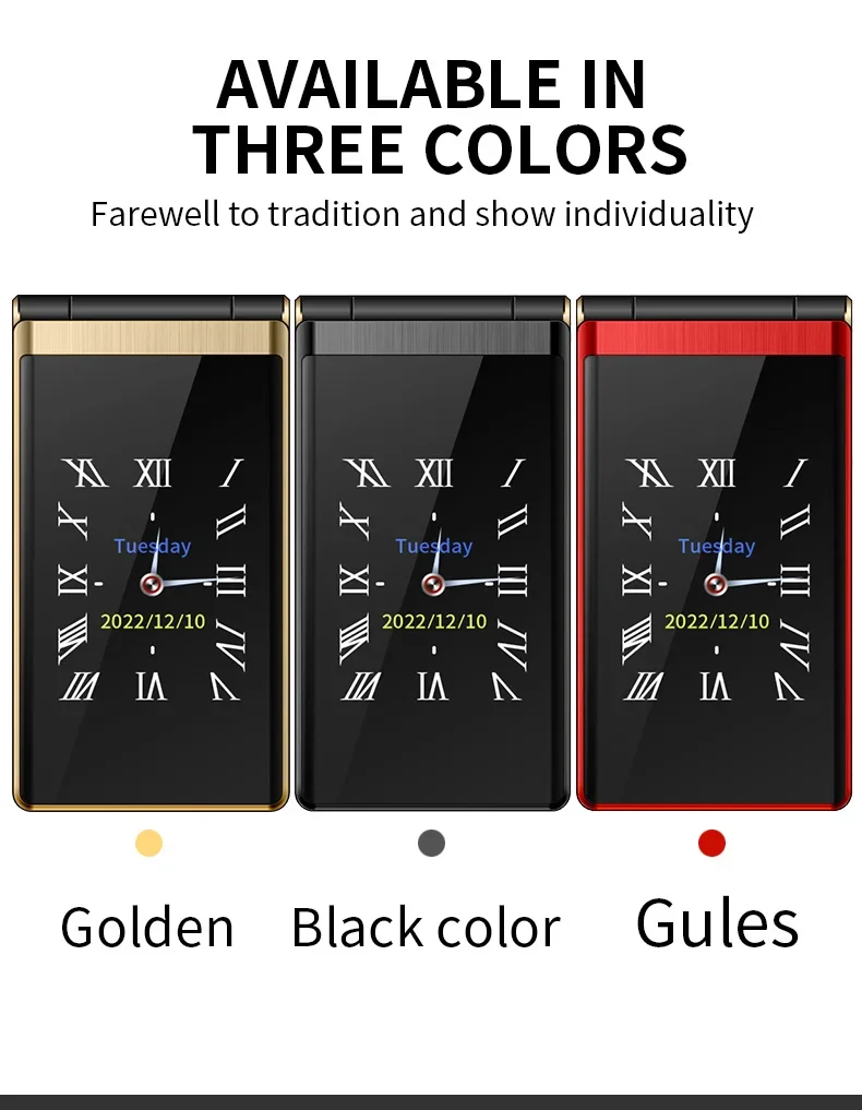 YEEMI M1 GSM 2G Flip Mobile Phone for the Elderly - Dual Sim