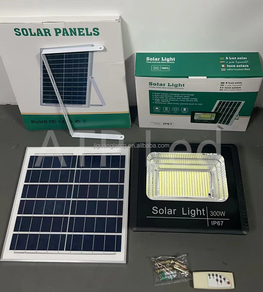 25w 40w 60w 100w 200w 300w Waterproof Luz Exterior Solar Outdoor Flood ...