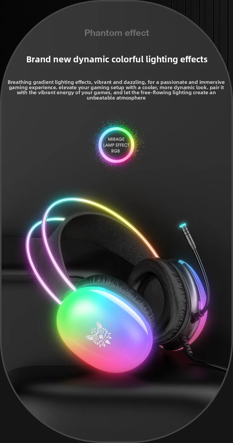X25 RGB Wired Gaming Headset Cute Computer Headband with On-Ear & Over ...