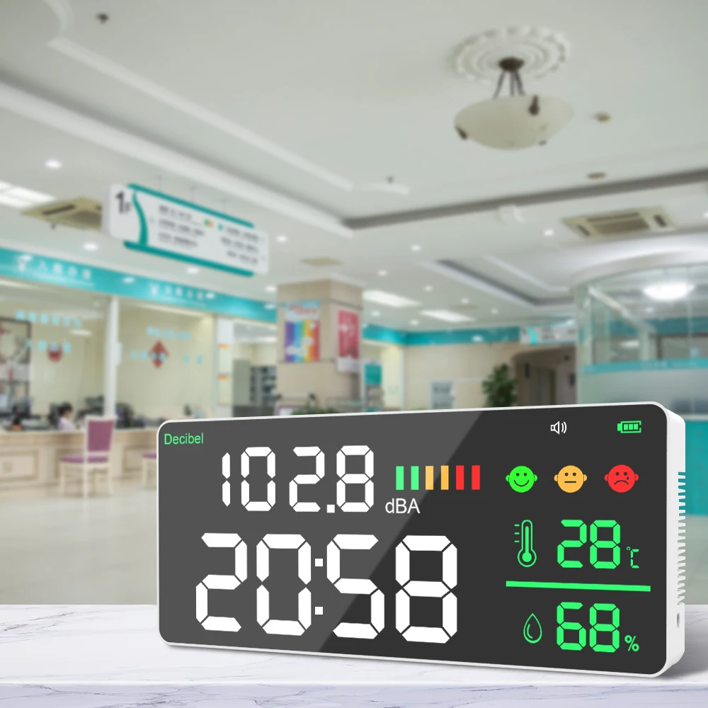 Dienmern Dm165a Digital Decibel Meter Time Clock 30~130dba Sound Level ...