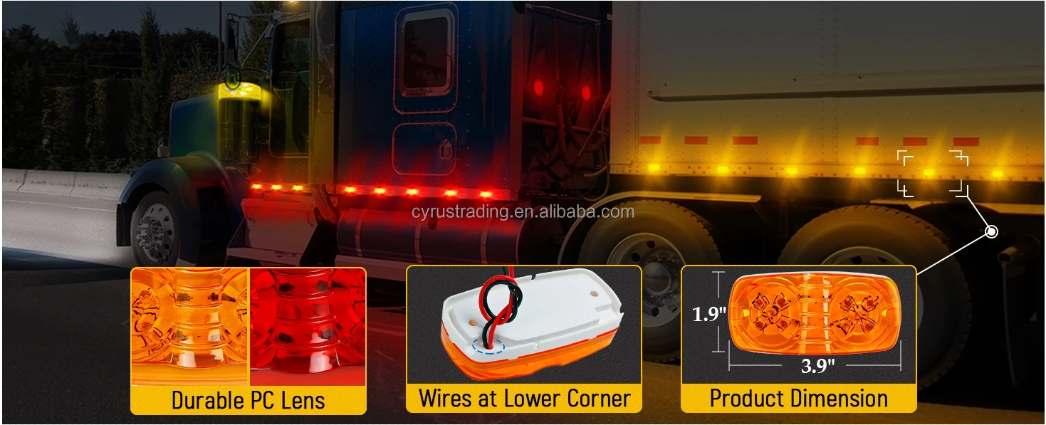 Trailer Rv Marker Led Double Bullseye 10 Diodes Clearance Light ...