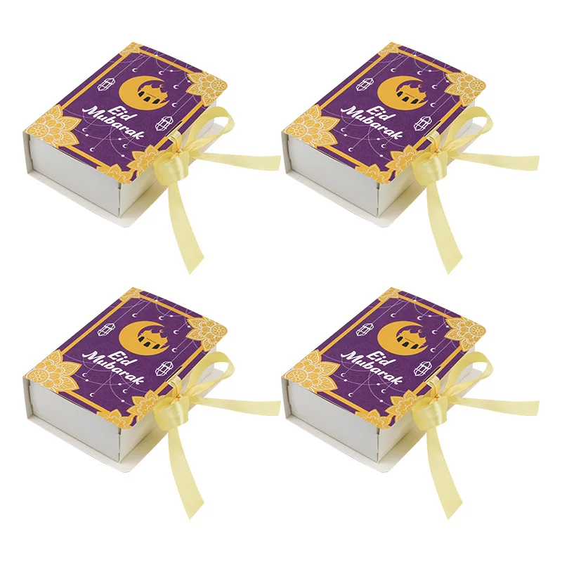 Islamic Gifts Muslim Moon Mosque Paper Candy Box With Golden Ribbon ...