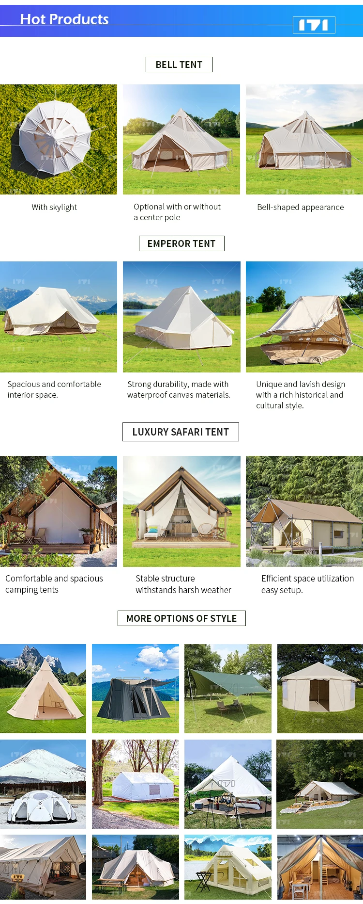 Real 171 Glamping Outdoor Tent Folding Trailer Glamping Tents Portable ...