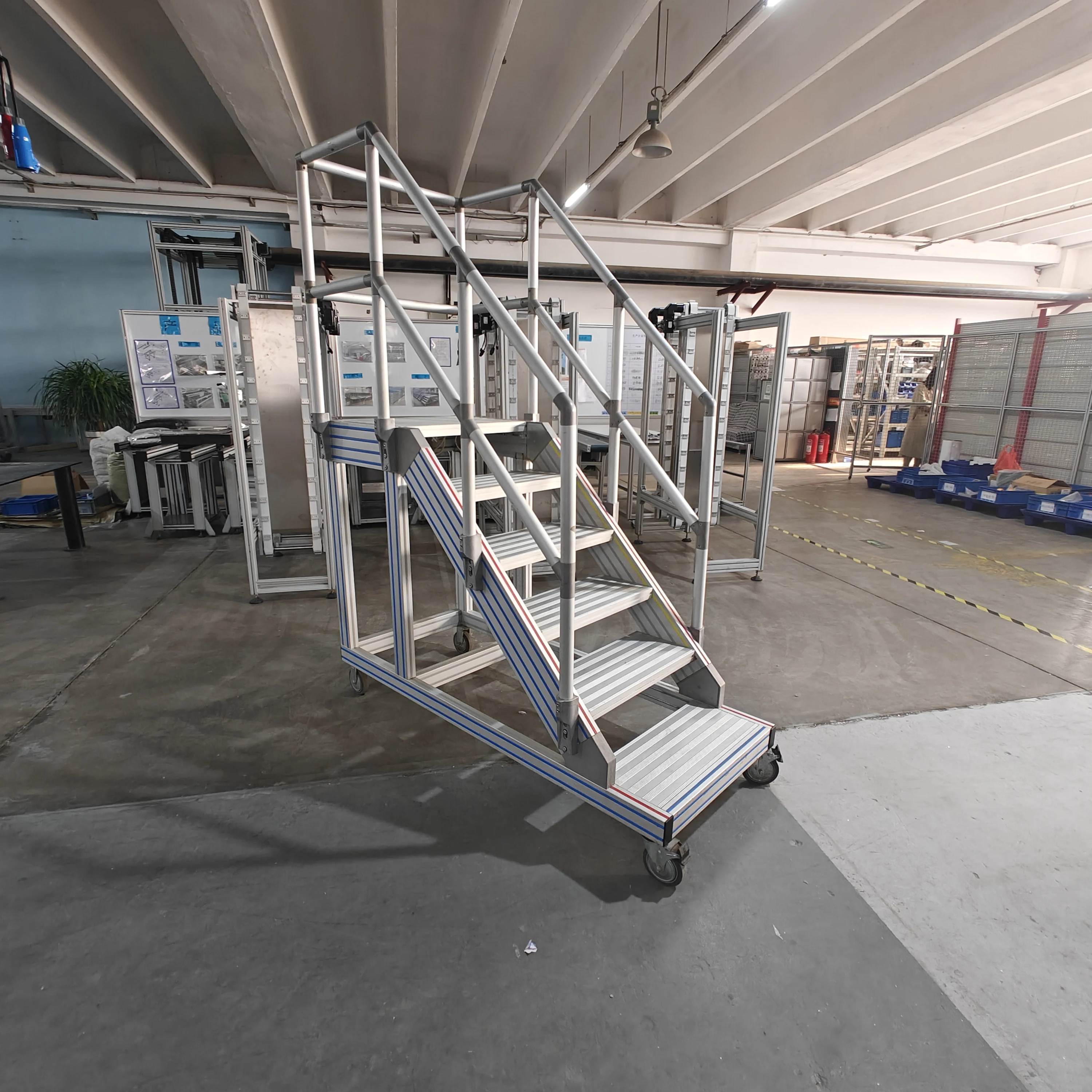 Industrial Walkway Stairs Platform Aluminum Folding Step Ladder ...