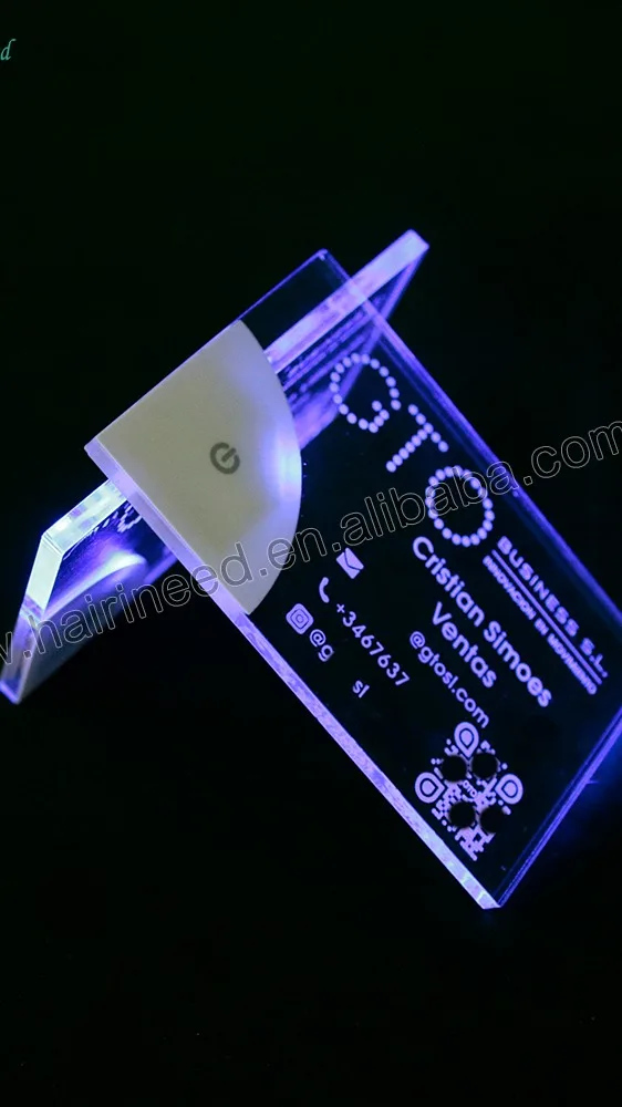 Custom Logo Luxury Led Acrylic Business Cards And Card Light Up ...