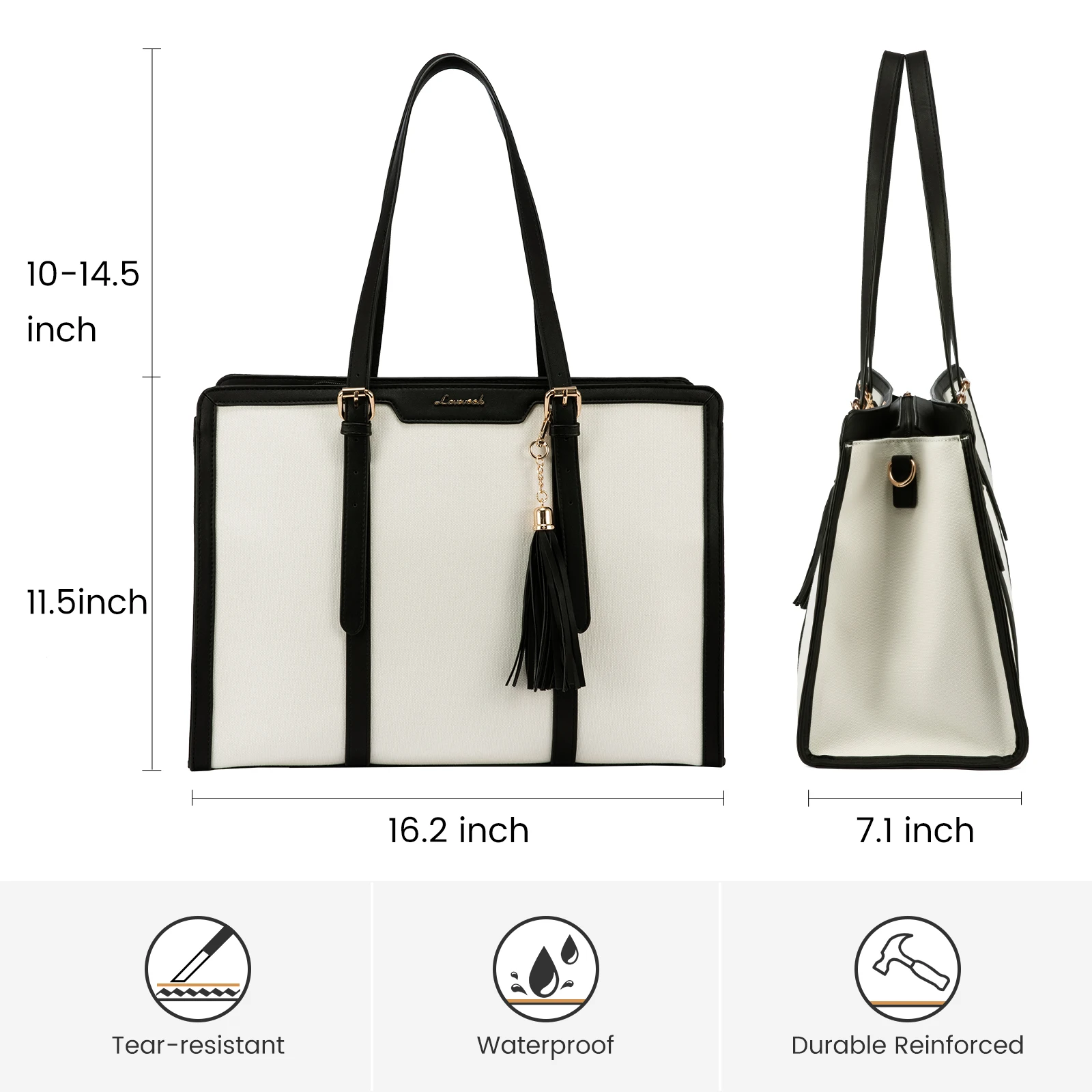 LOVEVOOK Fashion Laptop Tote Bag Set for Women - Stylish 15.6" & 17 ...