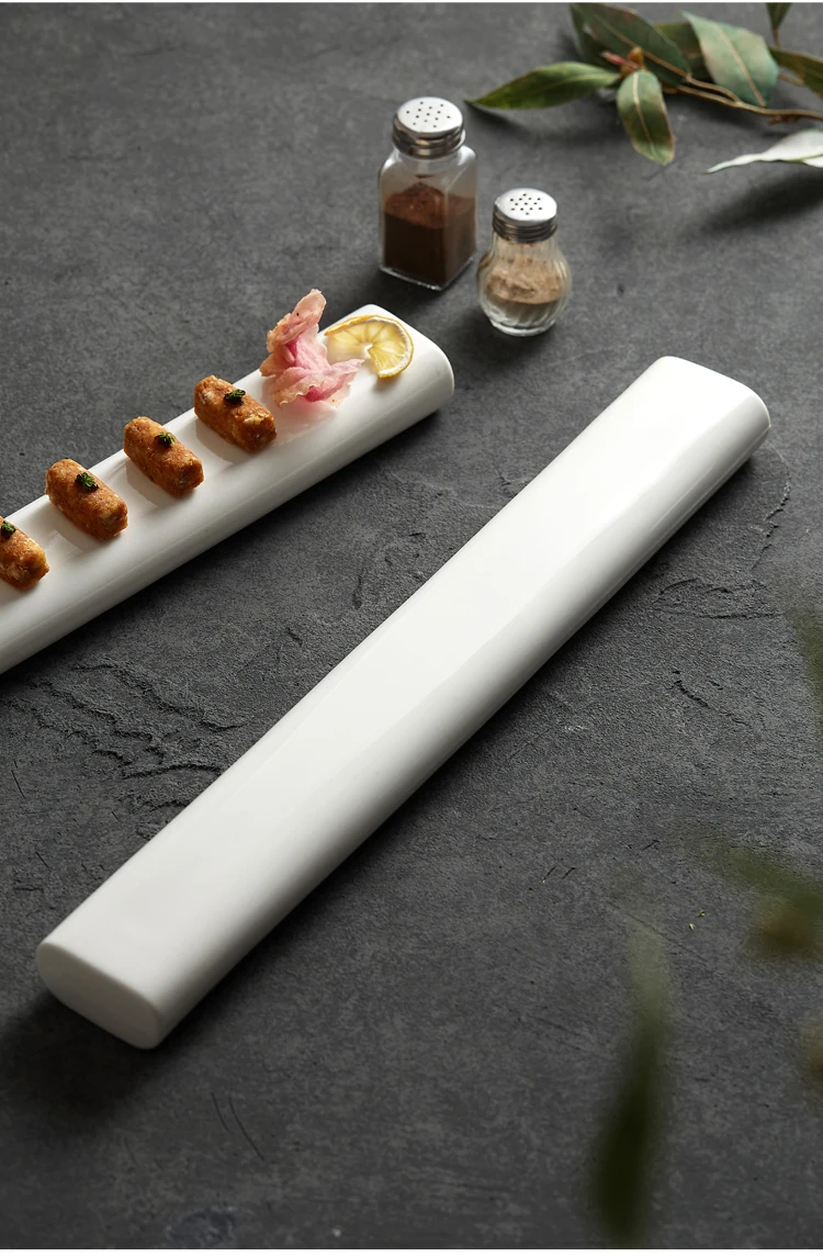 White Ceramic Show Plate Molecular Gastronomy Cold Dishes Sushi Sashimi ...