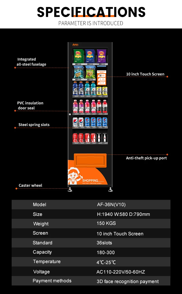 AFEN Cashless Vending Machine - Smart Snack & Drink Sale