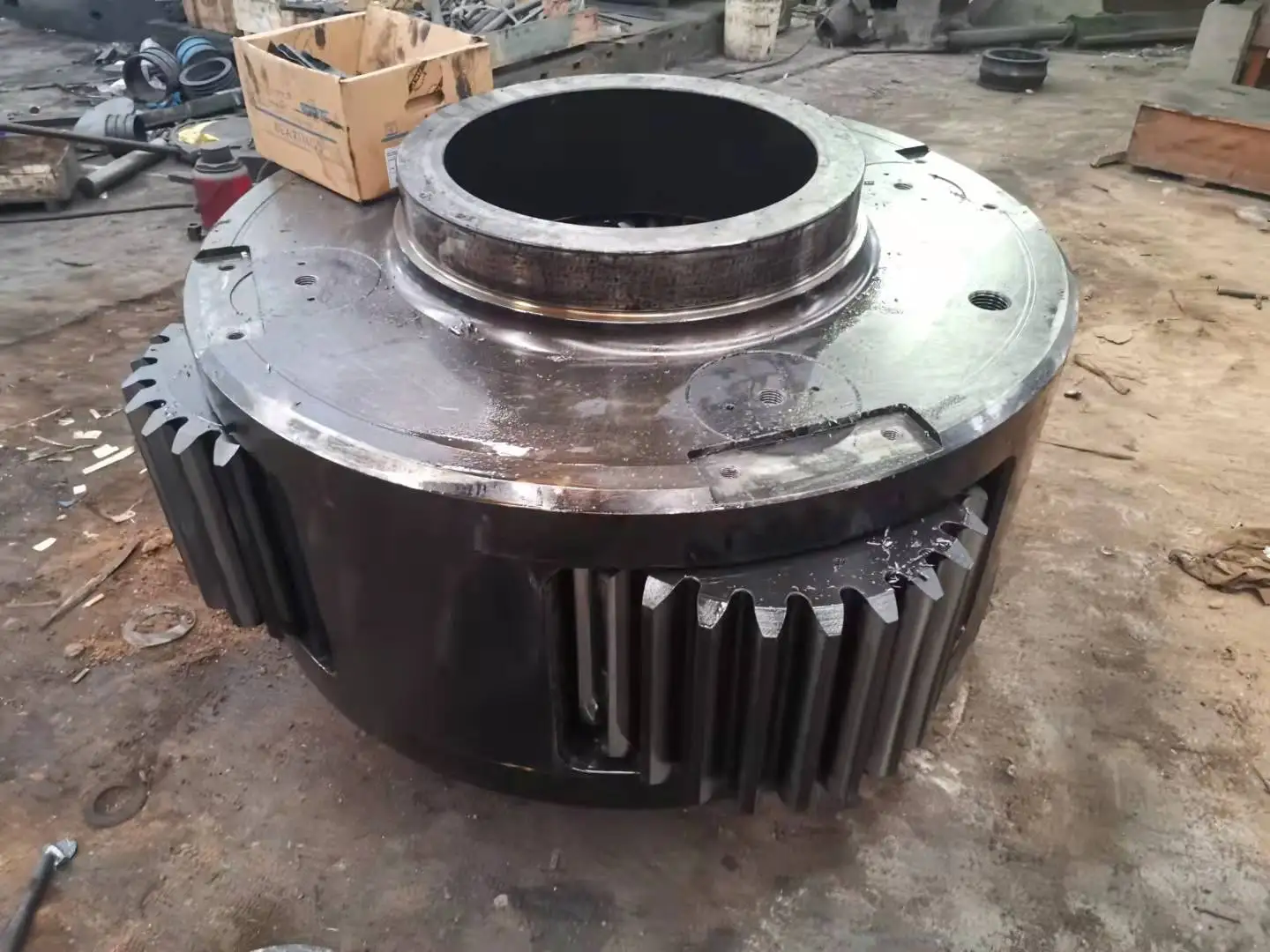 Large Diameter Metal Carbon Steel Forging Inner Spur Large Gear Wheel ...