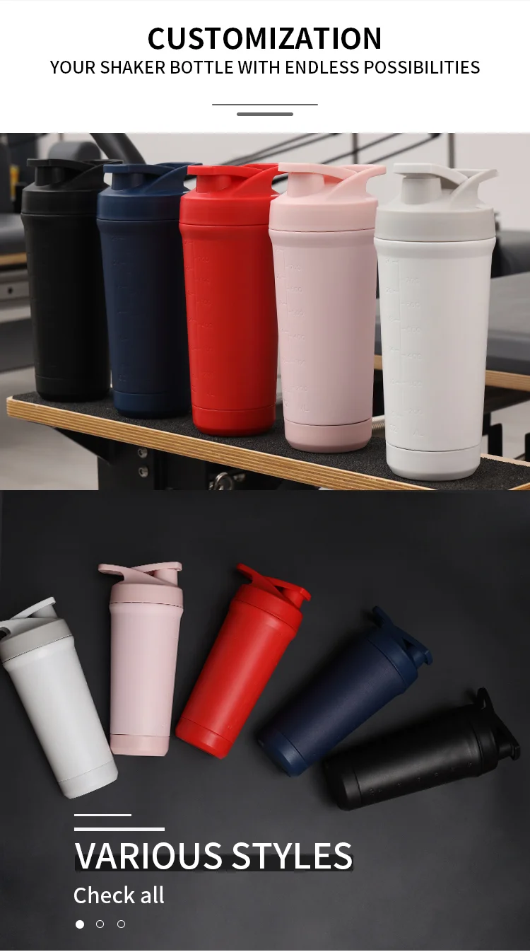 Insulated Shaker Cup Bottle Mixer Shake Gym Bpa Free Vacuum Insulated ...
