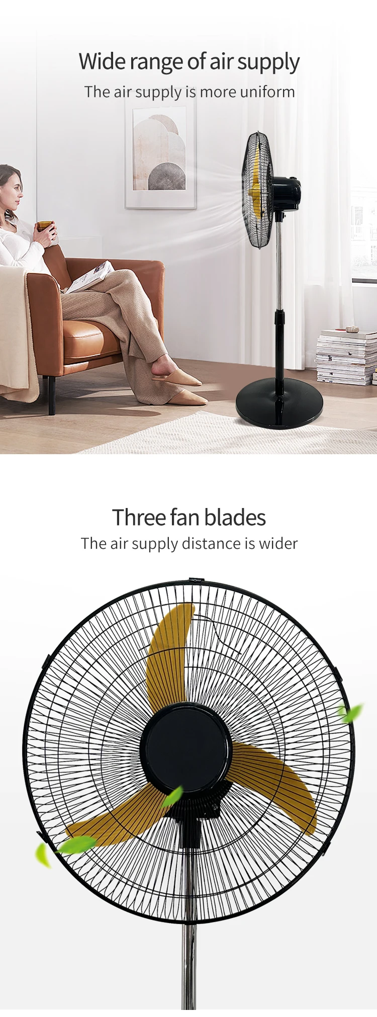 Home Appliances High Speed Stand Fan Electric Height Adjustable ...
