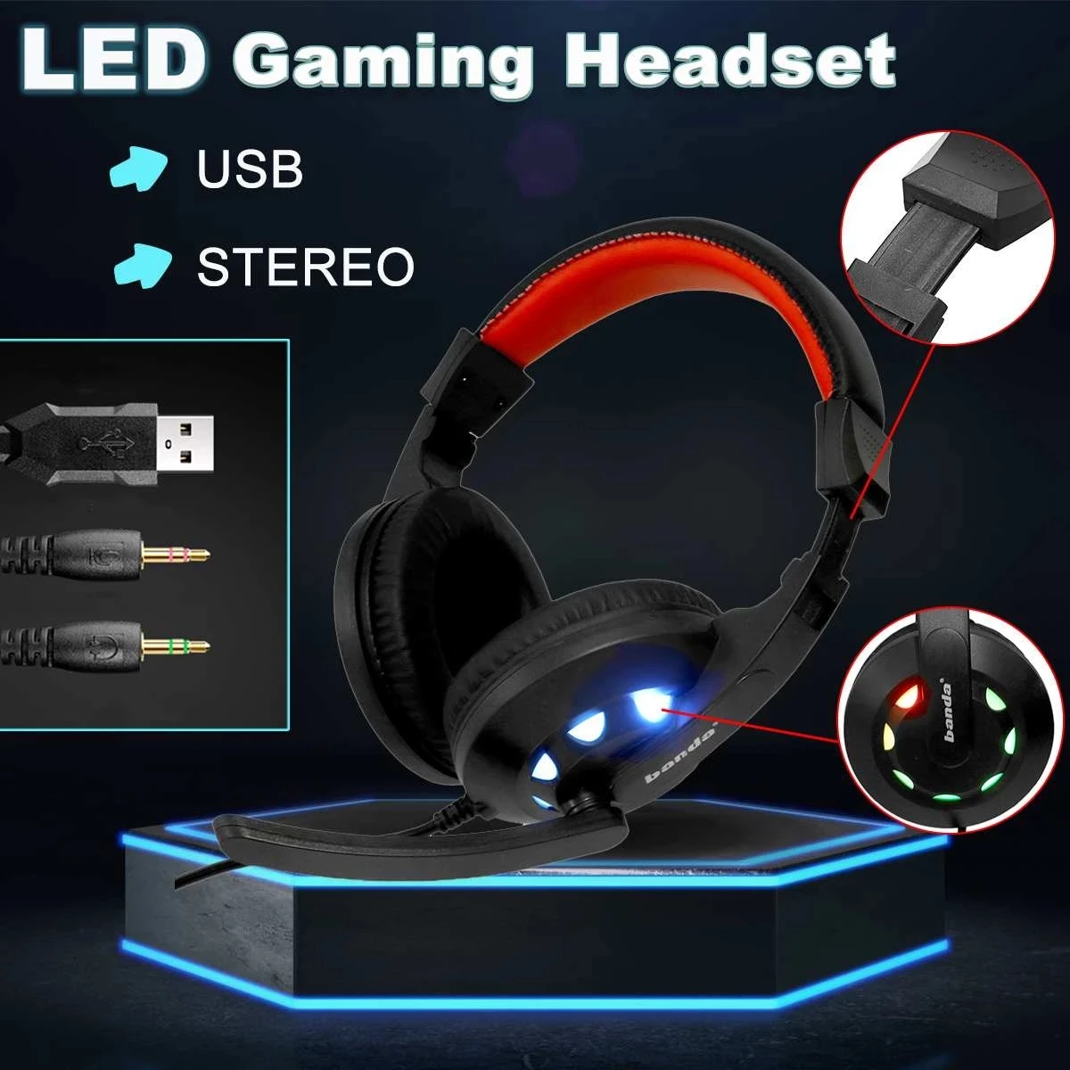 TOP Selling LED RGB Gaming Keyboard Mouse Combo Kit With Headphone Pad ...