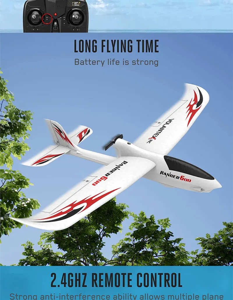 Volantex Ranger 600 761-2 Gyro EPP Foam RC Plane Toy