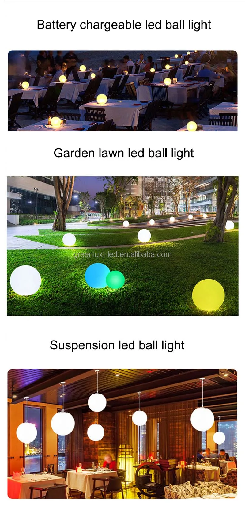USB NEW Hot Outdoor Waterproof Decoration Color Balls Led Glowing Ball ...