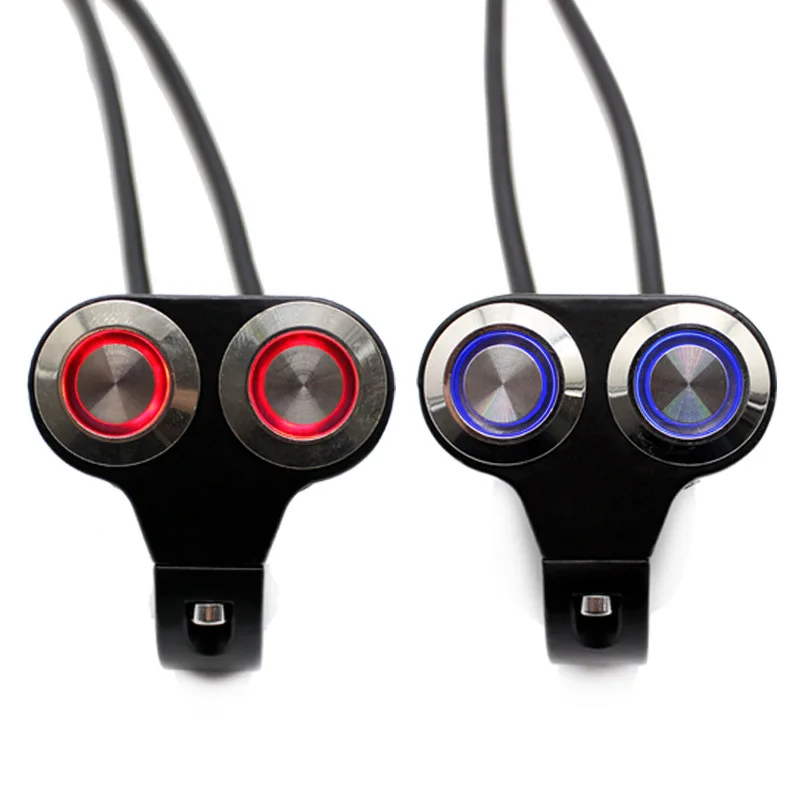 22mm Motorcycle Double Switch With Power Indicator Light Headlight ...