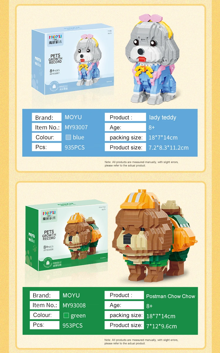 Moyu Mini Block Cute Animal Pet Dog Enlighten Creative Puzzle Brick ...