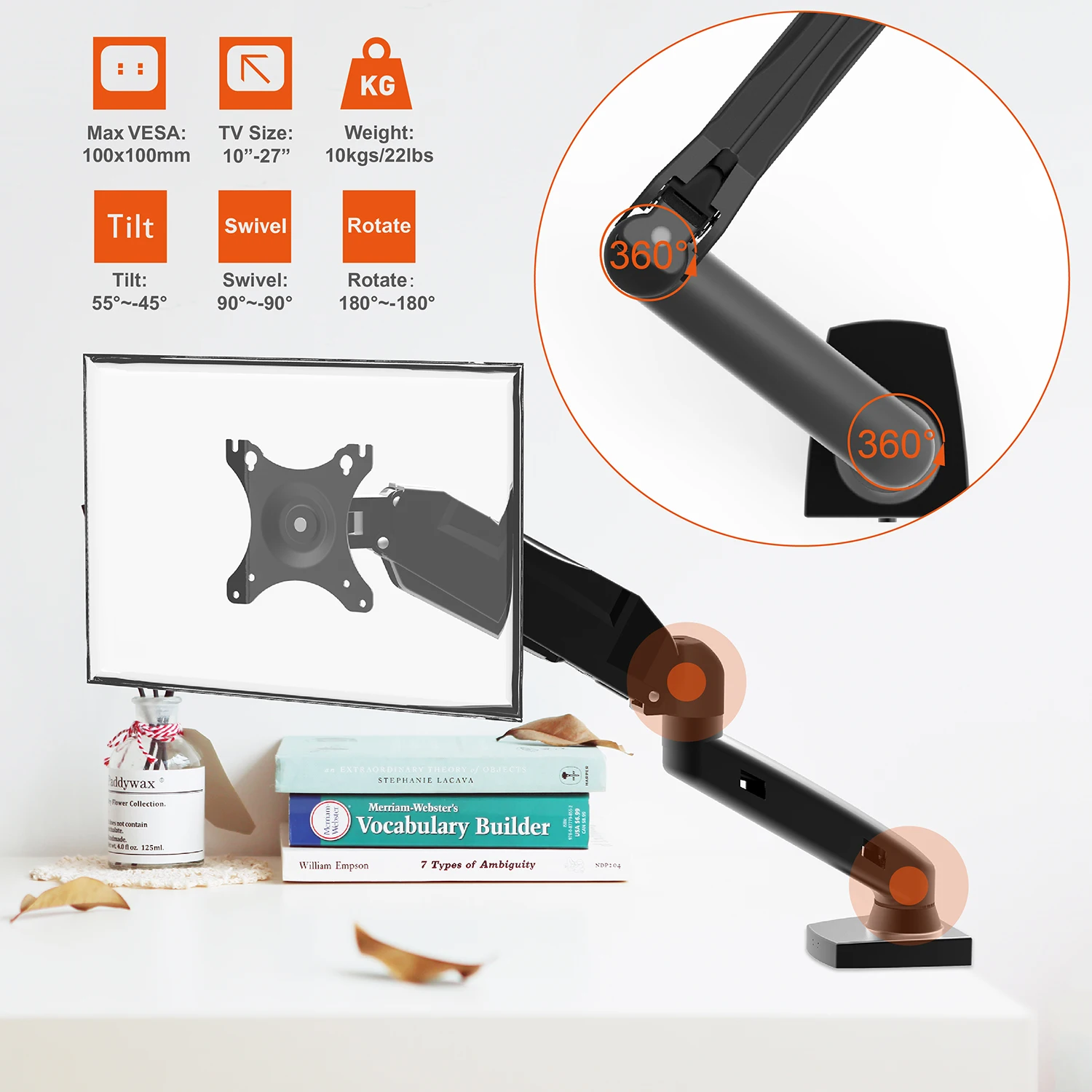 Charmount 360 Degrees Rotation Monitor Lcd Desktop Mount Stand Computer ...