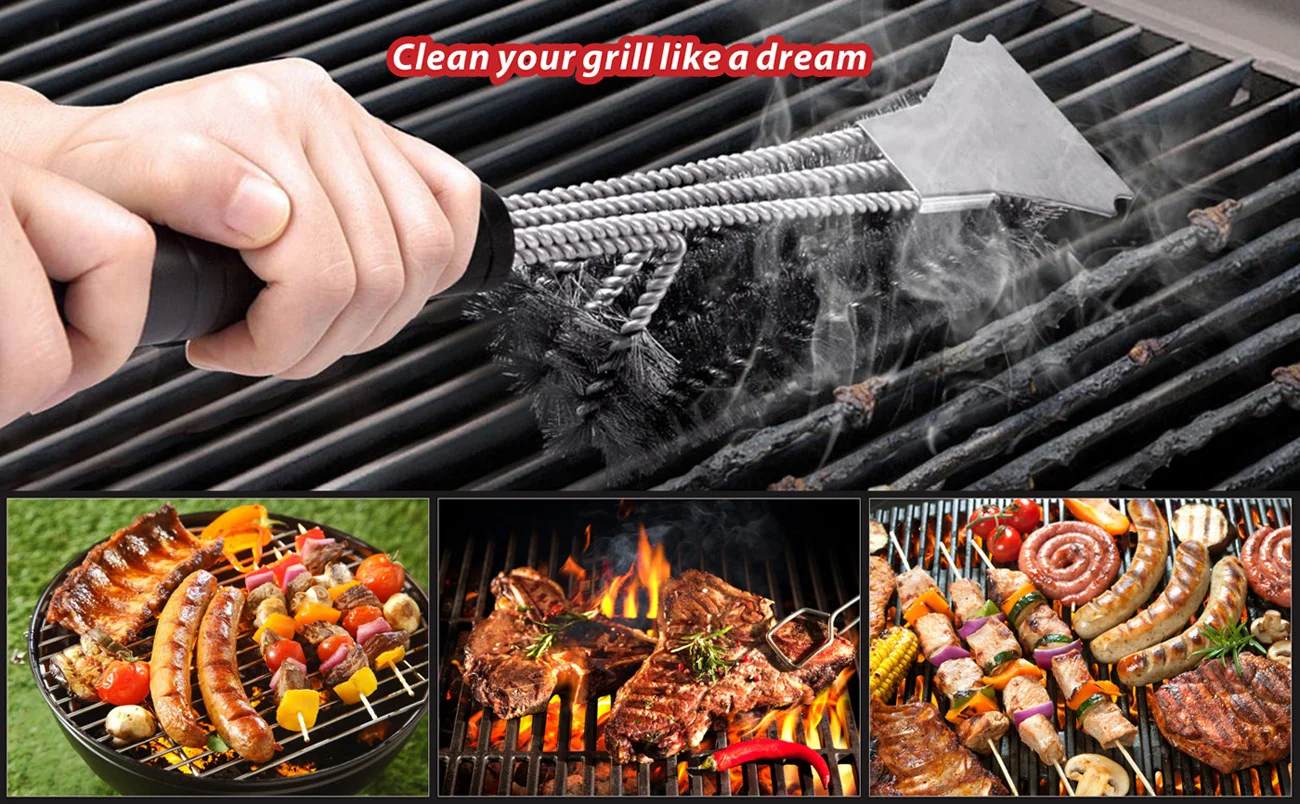 Factory Price Reusable Non-Stick Easy to Clean BBQ Grill Cleaning Brush ...