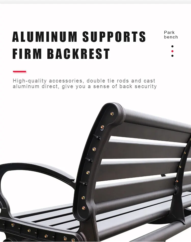 Outdoor Seating Aluminum Fiberglass Park Bench With Plastic Wood Design ...