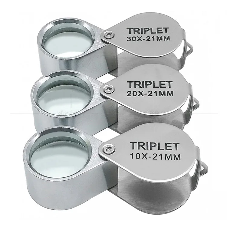 Portable Folding Jewelry Loupe - 30X 20X 10X Magnifier