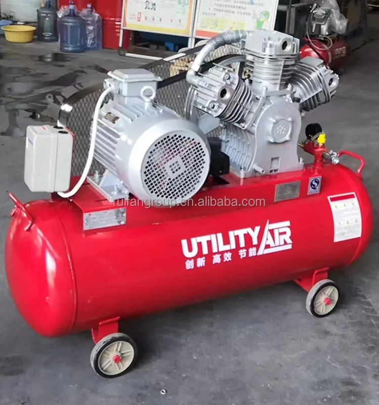Small Belt Electric Piston Air Compressor 8 Bar 100l Piston Compressor ...