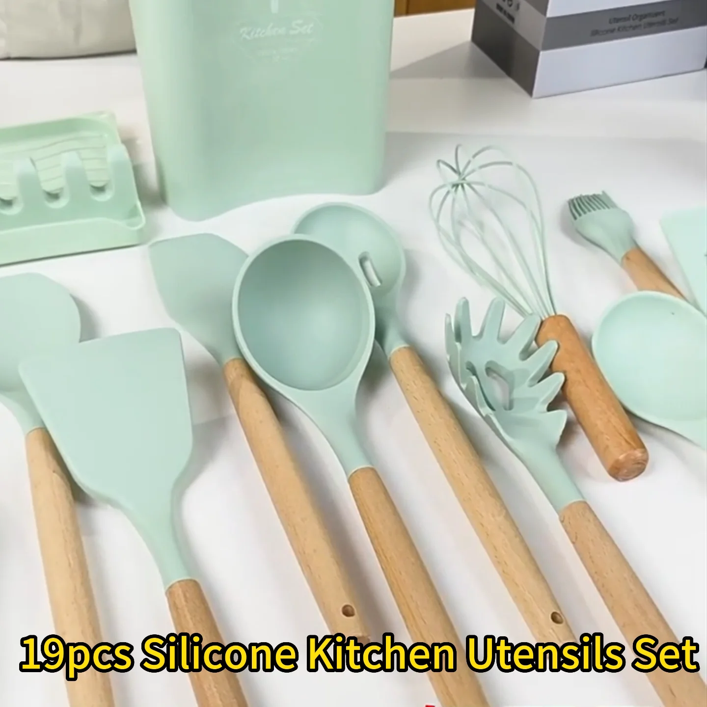 19pcs In 1 Set Heat Resistant Kitchenware Non Stick Cookware Set ...