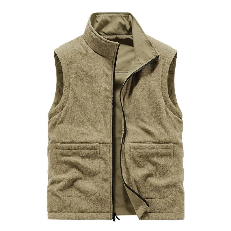 Men's Double-sided Fleece Vest With Multi-pockets,Perfect For Autumn ...
