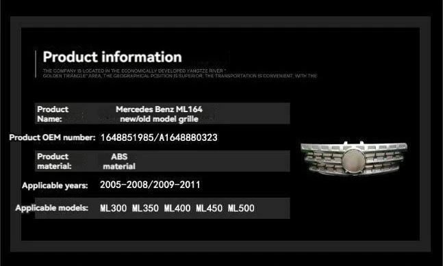 Auto Parts For Mercedes-benz W164 Ml164 New 5-hole Old 7-hole Front ...