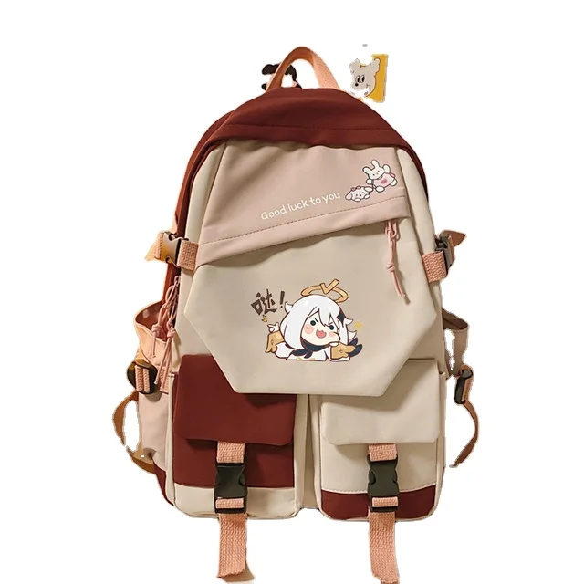 AnimeGenshin Impact Backpack Cosplay Unisex Students School Bag Cartoon ...
