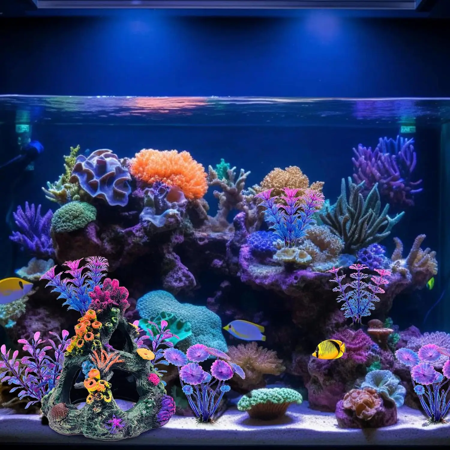 Wholesale Colorful Coral Reef Set Fish Tank Decoration Ornament Resin ...