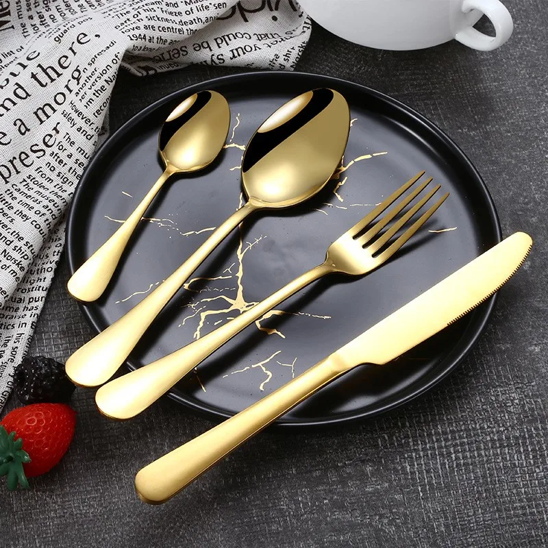 Modern Stainless Steel Silverware Set Wedding Spoon Fork Knife Flatware ...