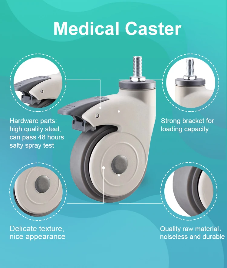 3 Inch 4 Inch Hospital Bed M12 Thread Stem Swivel Lock Medical Bed ...
