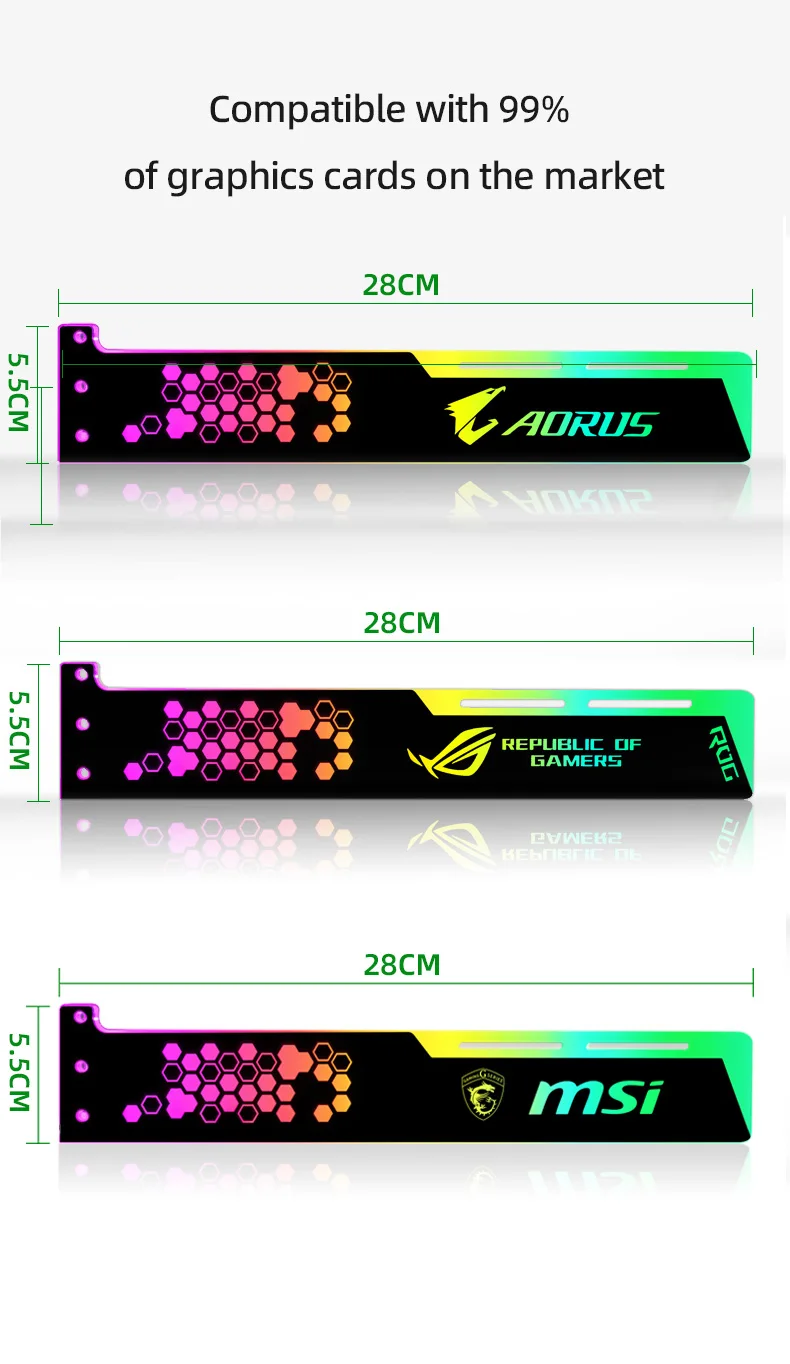 Wholesale 280mm Pc Accessories Gpu Stand Rgb Graphics Card Riser Gaming ...