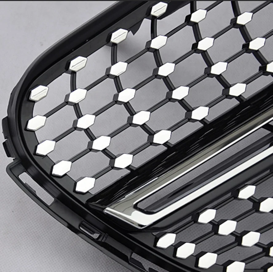 Diamond Grille For Mercedes Benz W205 Silver Black Grill For Benz C ...