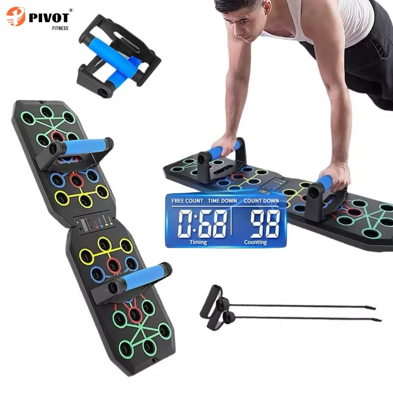 New Foldable Digital Push Up Bar With Resistance Band Multifunctional ...