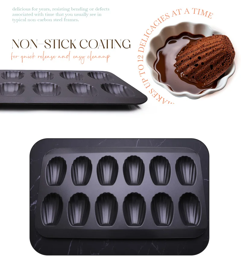 12 Holes Stainless Steel Shell Shape Cake Pan for Baking