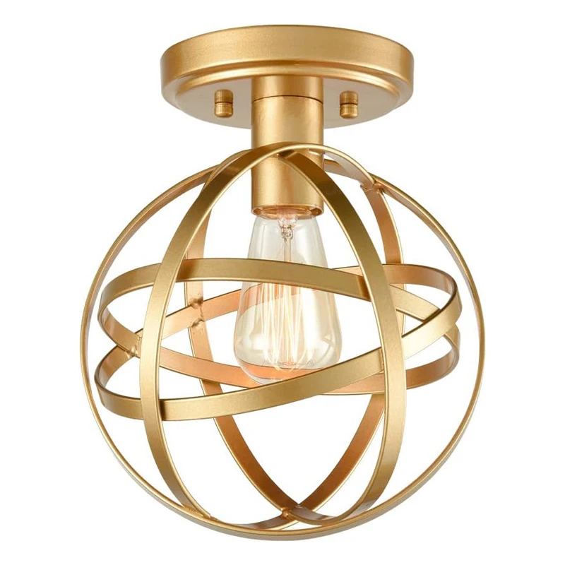 Modern golden lighting fixtures, ceiling globe, atomic sphere living ...