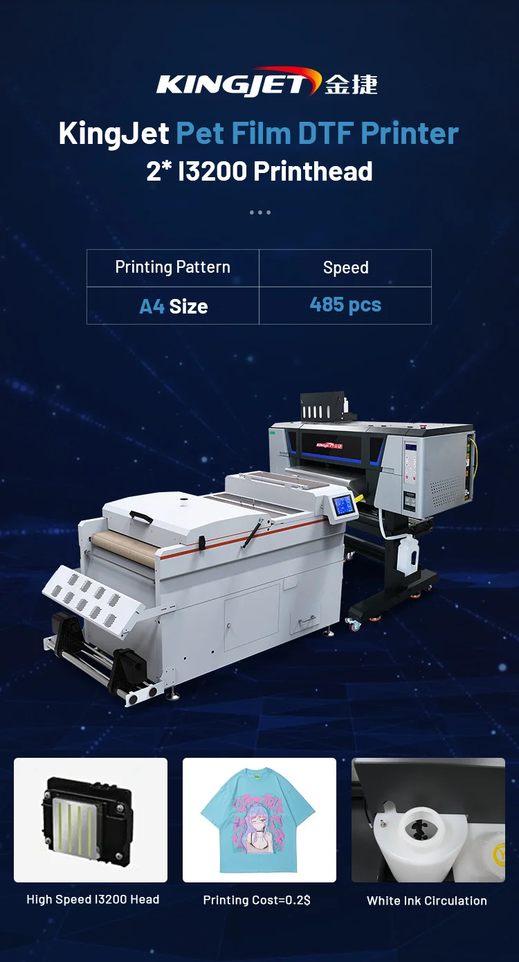 KINGJET DTF Printer - Easy to Operate A4 Size T-Shirt Printer