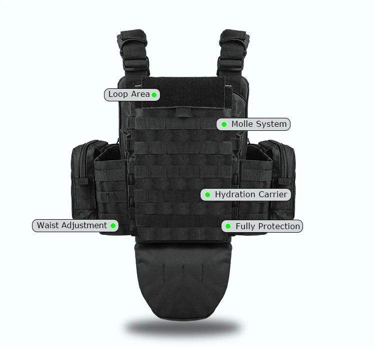 YAKEDA Tactical Vest with Crotch Protection - Durable Polyester ...