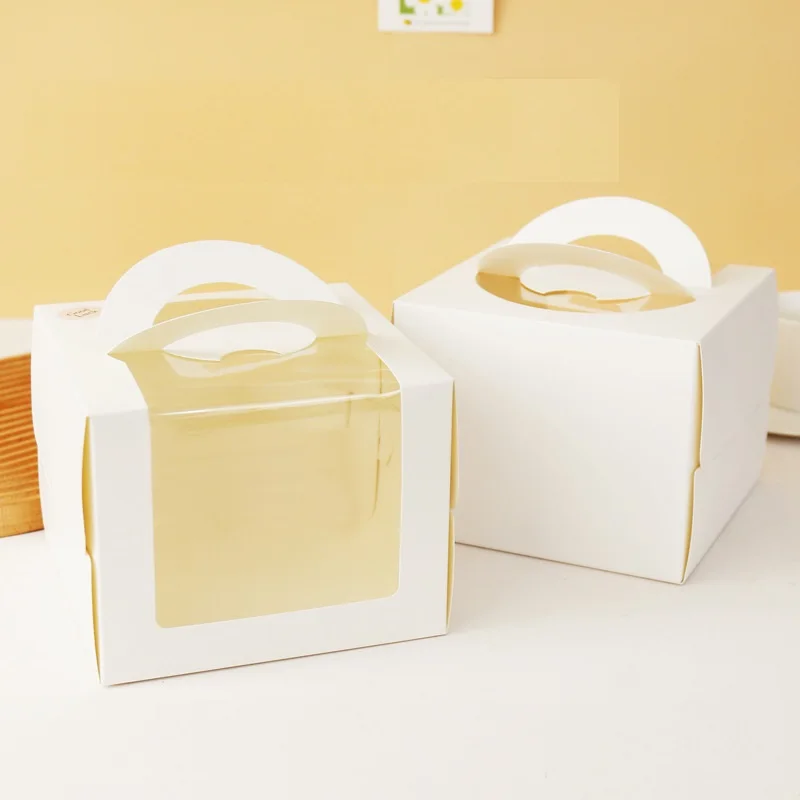 16cm to Inches - Colorful Paper Handle Cake Box with Window