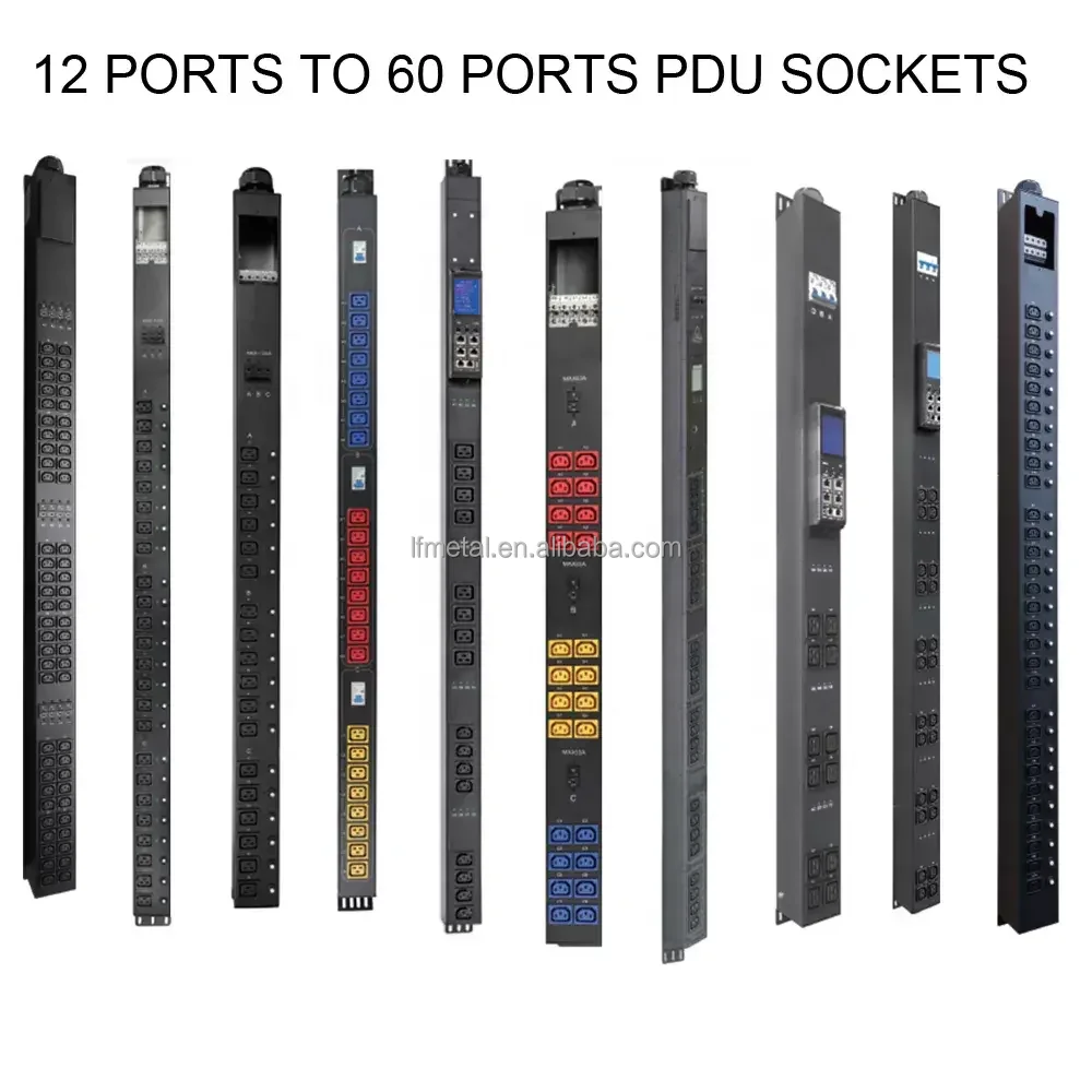 Basic Pdu Single Phase With Av Meter 8 Way C13 220 240v 32a Breaker Rack Power Distribution Unit ...