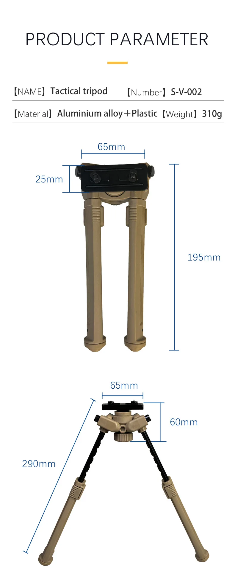 20mm Tripod Tactical Margap Tripod Aluminum Alloy Nylon Bipod 20mm ...