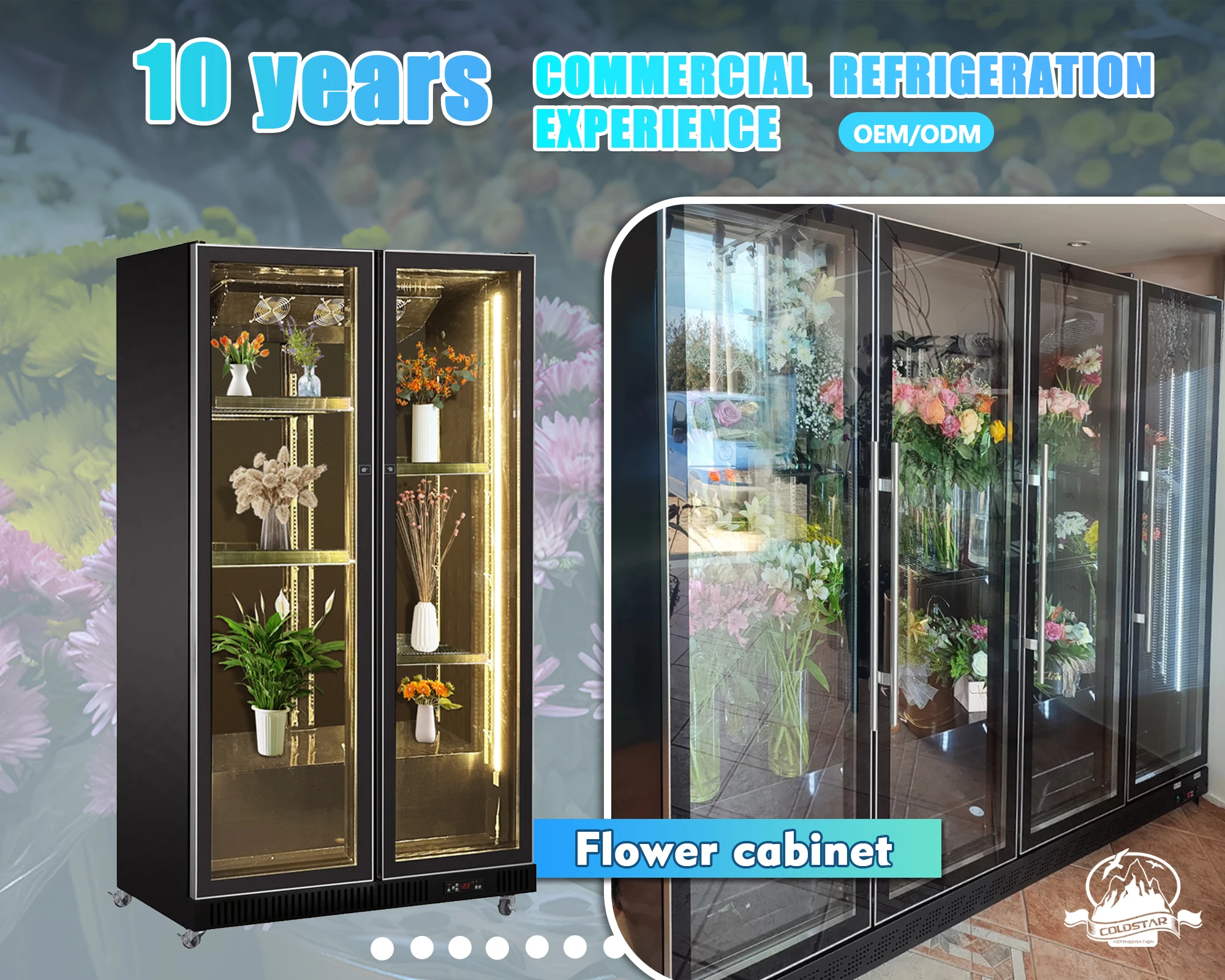 Flower Display Fridge - Vertical Glass Door Equipment