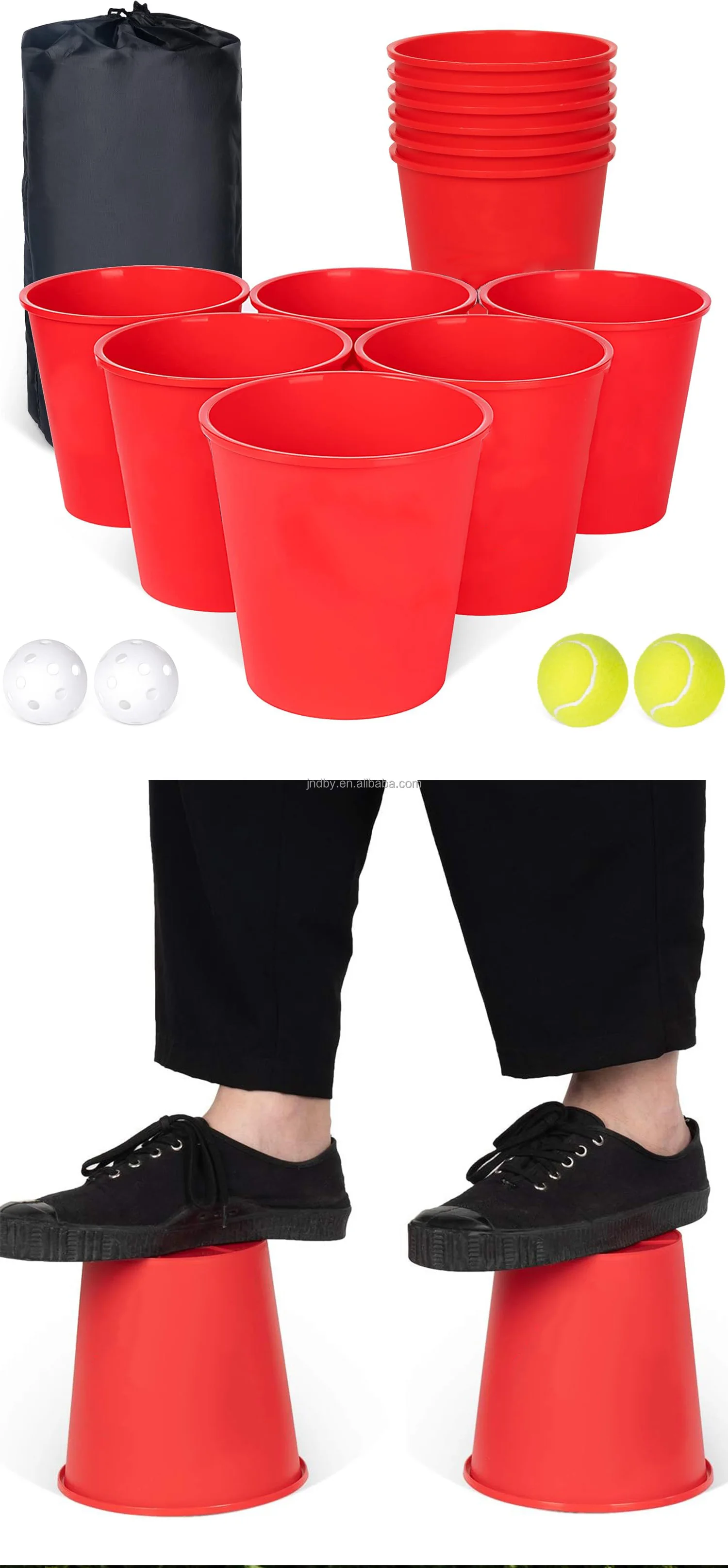 Outdoor Popup Bucket Throwing Ball Bean Bag Toss Target Drink Game for ...