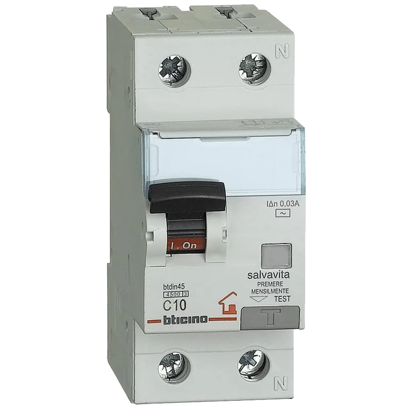 BTICINO 1P+N Differential Magnetothermic Switch 10A Circuit Protection ...