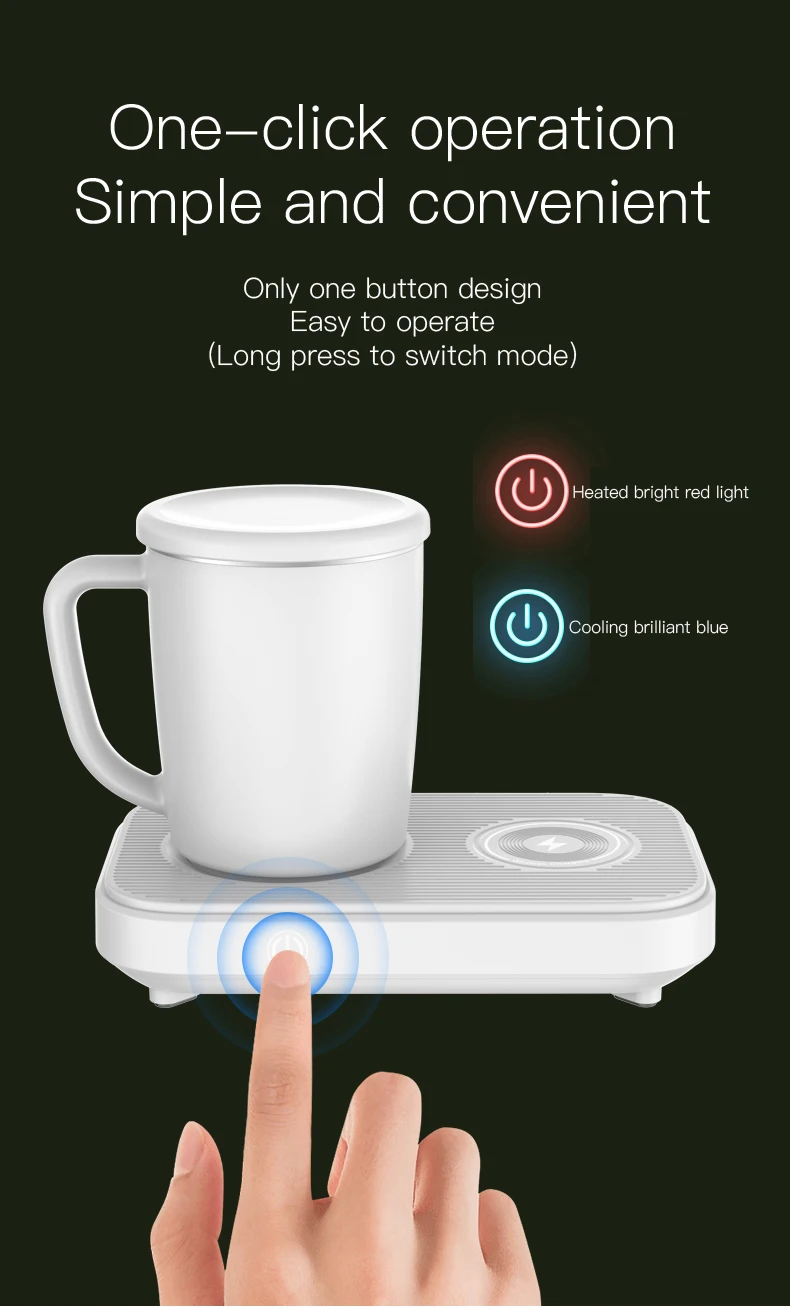 55 Degree Thermostat Mug Warmer USB Connection - Smart Drinkware