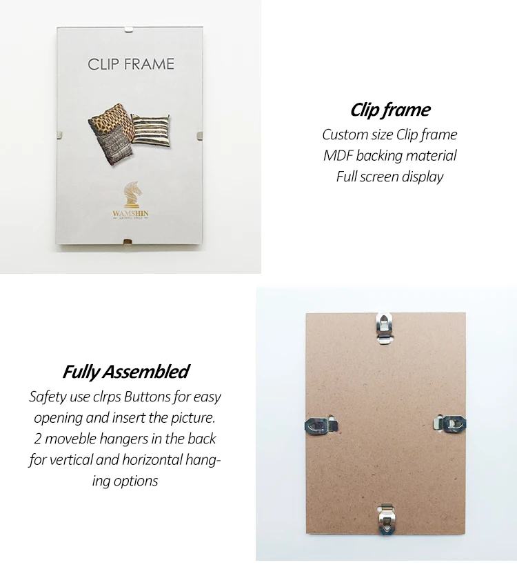 Borderless Photo Frame Clip Glass Covering Environmental Material Clip ...