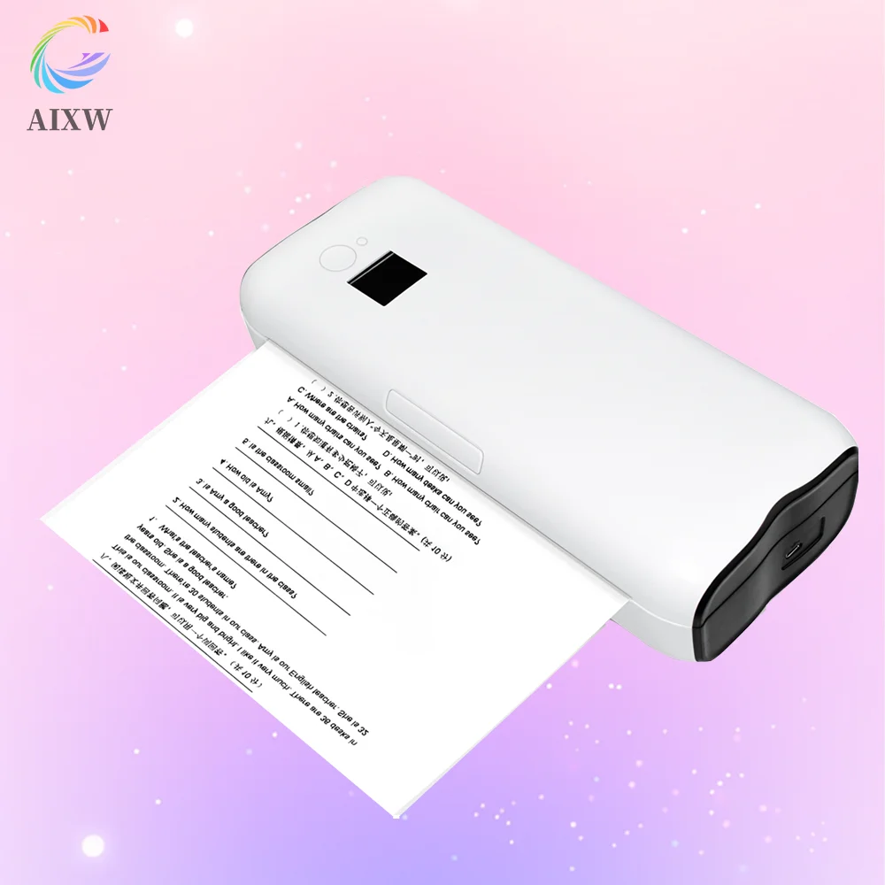 AIXW Mini Printer A4 Paper Size A4 Portable Printer 8 inch Thermal ...